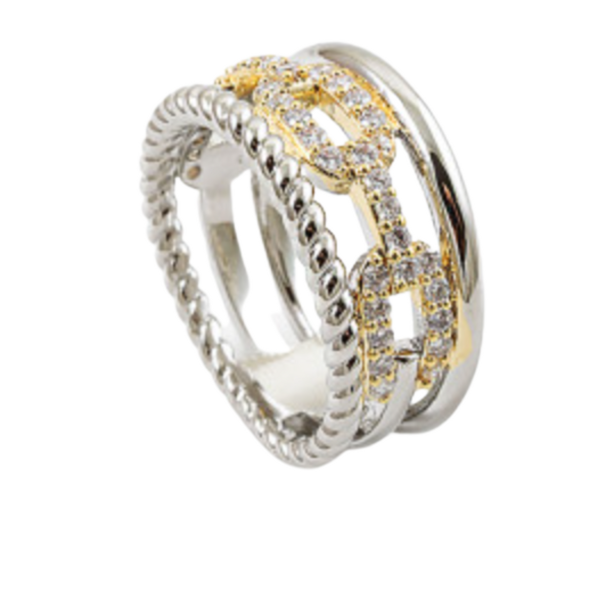 Two Tone Triple Ring | Lets Accessorize