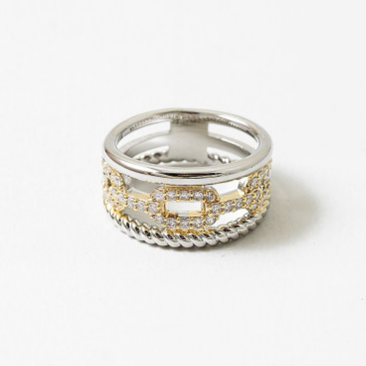 Two Tone Triple Ring | Lets Accessorize